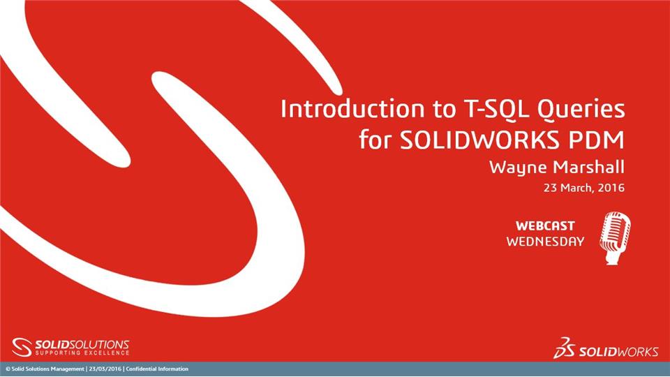 Introduction to T-SQL Queries for SOLIDWORKS PDM