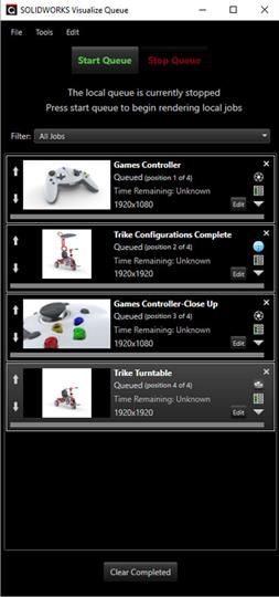SOLIDWORKS Visualize Why Go Pro? 2 - Render Queuing
