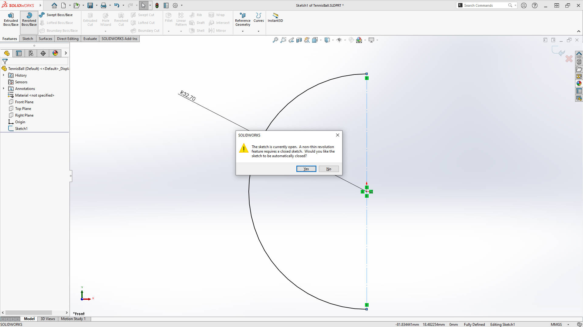 Advanced SOLIDWORKS Tutorial: How to Make a Tennis Ball in SOLIDWORKS