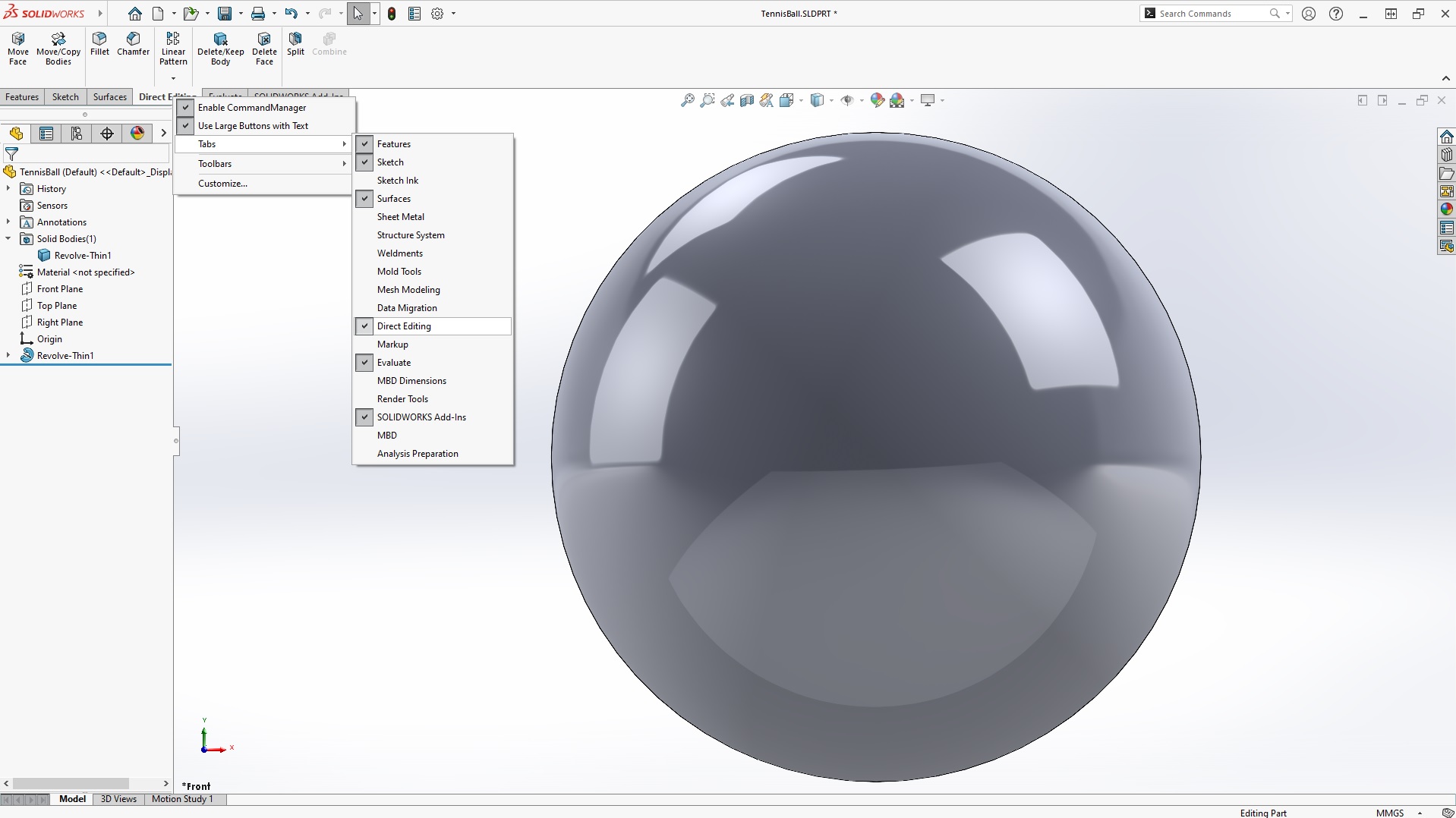 Advanced SOLIDWORKS Tutorial: How to Make a Tennis Ball in SOLIDWORKS