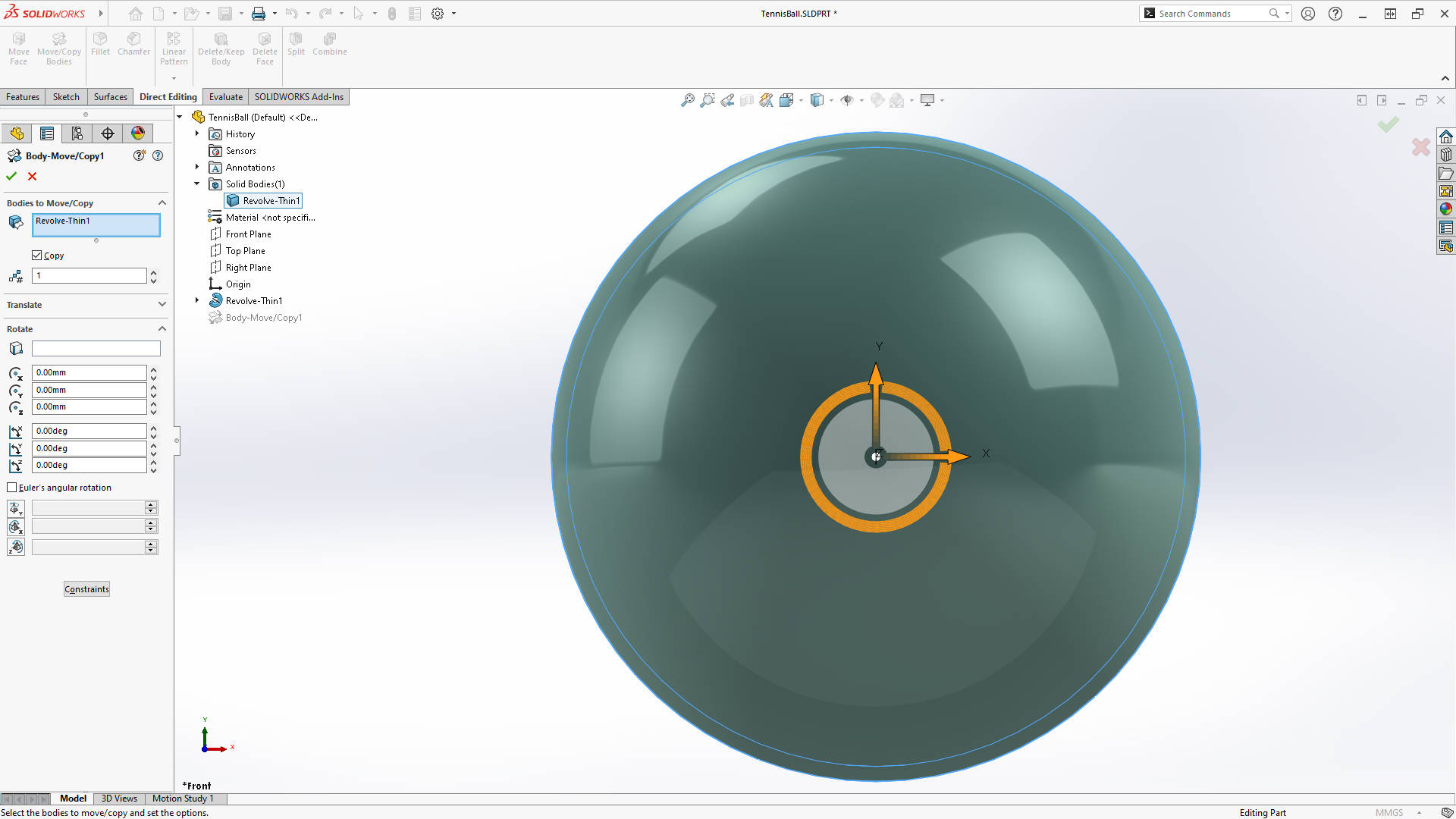 Advanced SOLIDWORKS Tutorial: How to Make a Tennis Ball in SOLIDWORKS