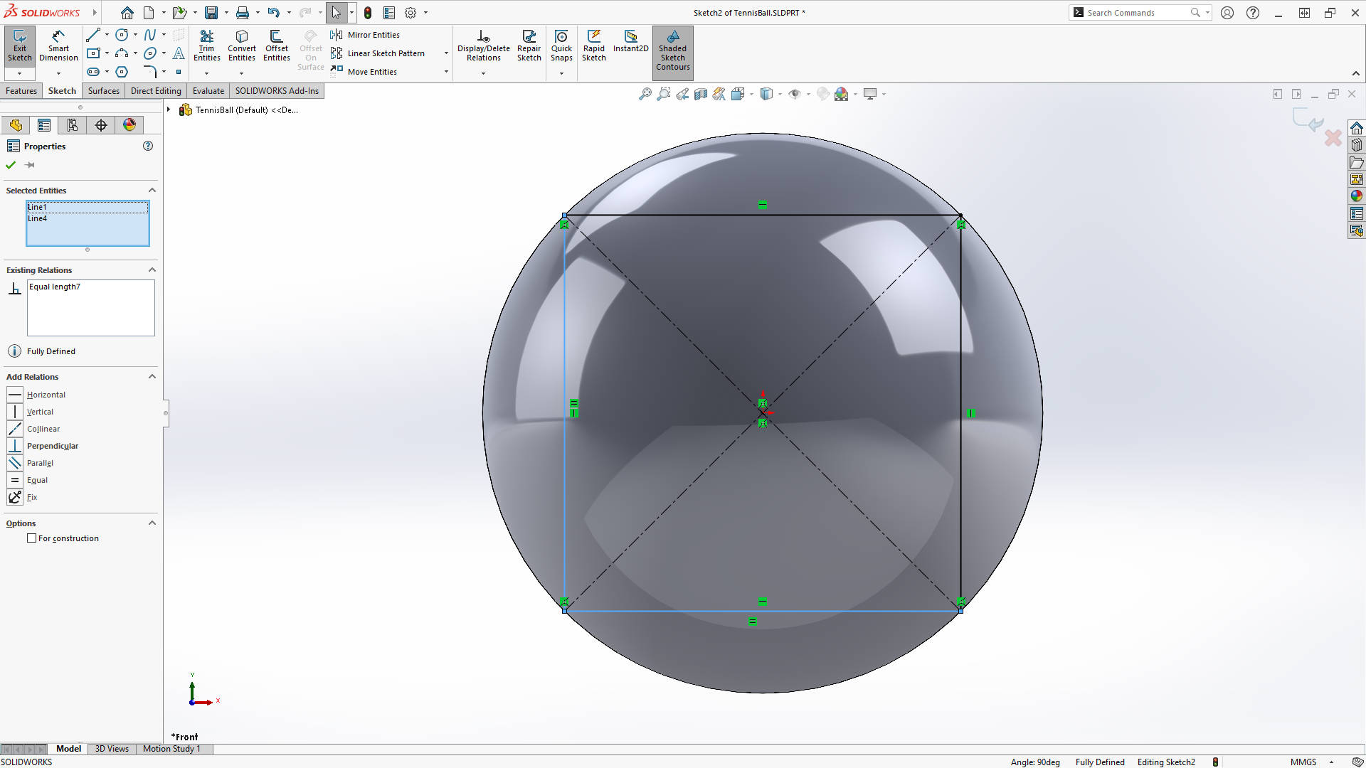 Advanced SOLIDWORKS Tutorial: How to Make a Tennis Ball in SOLIDWORKS