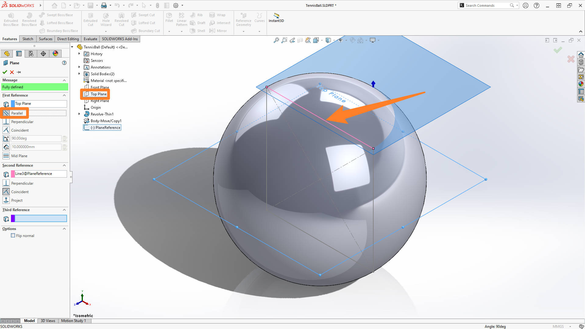 Advanced SOLIDWORKS Tutorial: How to Make a Tennis Ball in SOLIDWORKS