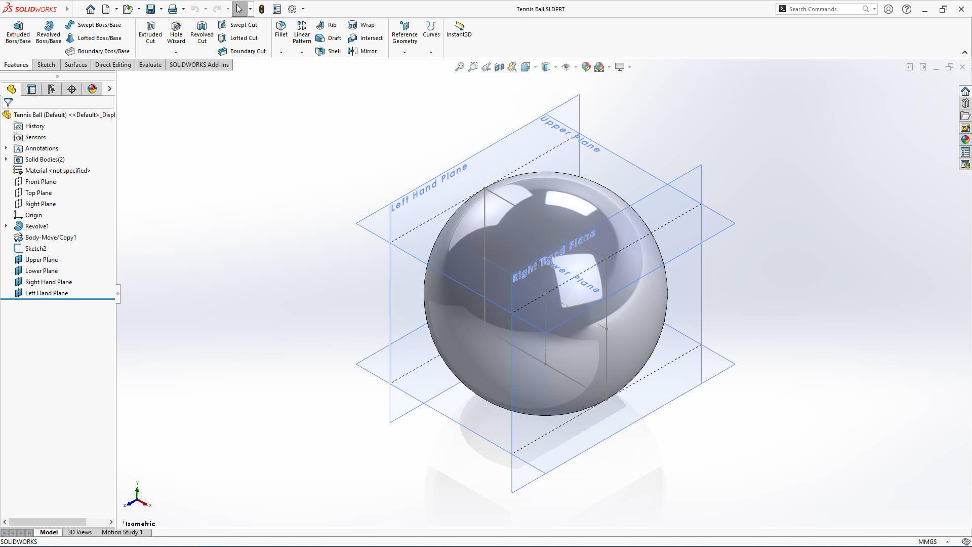 Advanced SOLIDWORKS Tutorial: How to Make a Tennis Ball in SOLIDWORKS