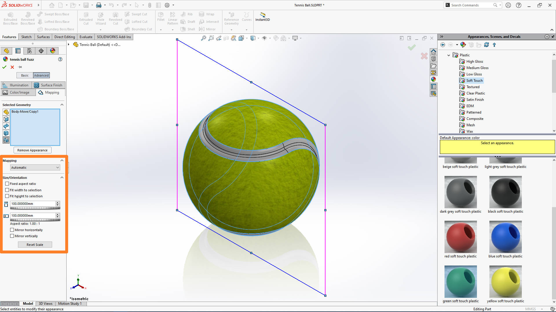 Advanced SOLIDWORKS Tutorial: How to Make a Tennis Ball in SOLIDWORKS