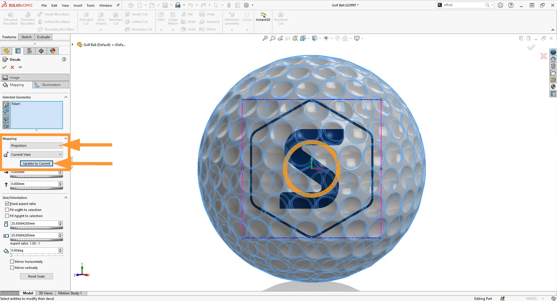 How to Add Decals to Spheres in SOLIDWORKS